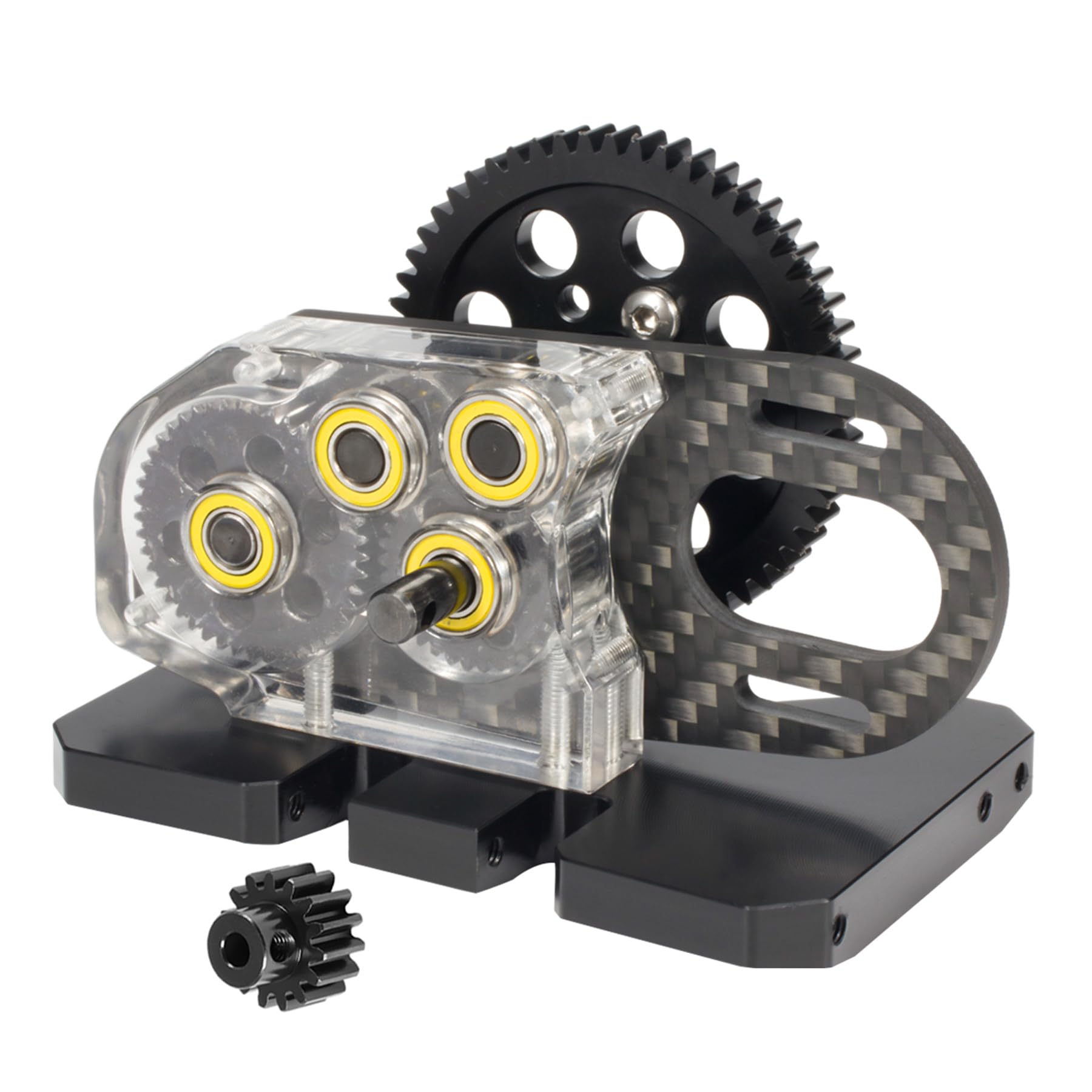 Amazon | AMK 1/10 トランスミッション クリア アクリル 2ロー トランスミッション オーバードライブ ギアボックス 1/10 ...