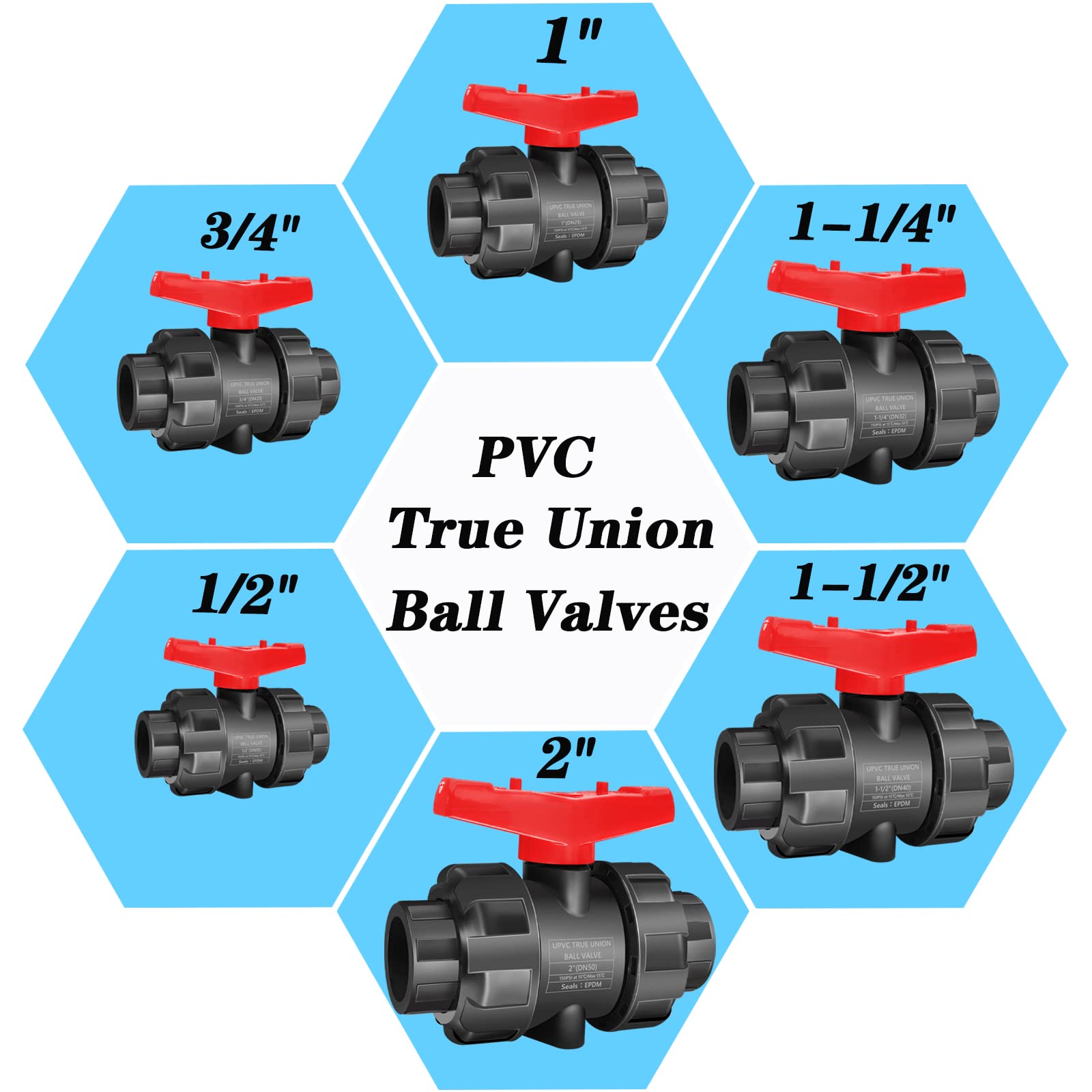 Snapklik.com : True Union Ball Valves Kit, 2 UPVC Full Flow Ball Valves ...