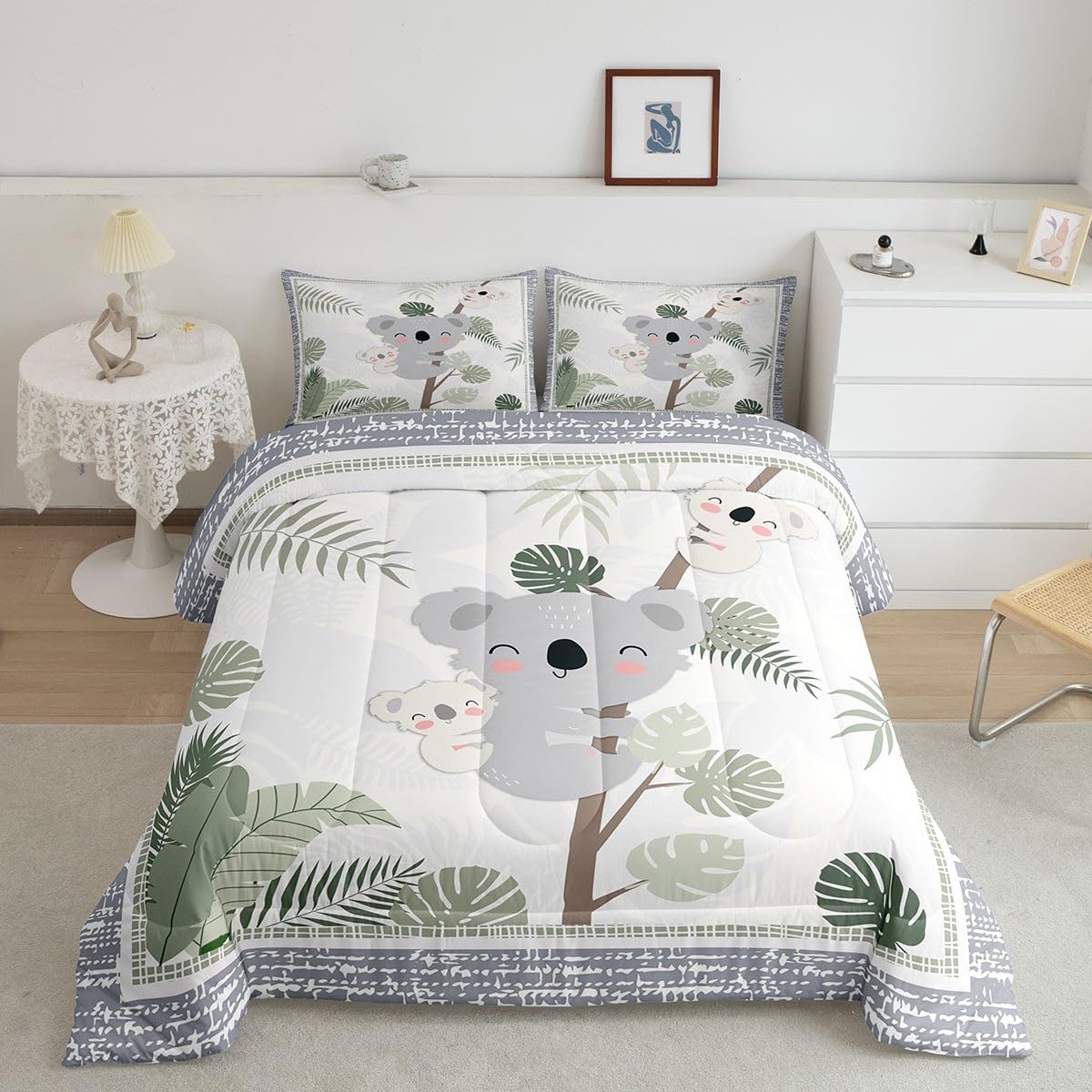 Amazon.com: Cute Koala Kids Full Size Comforter Set,Kawaii Koala Baby ...