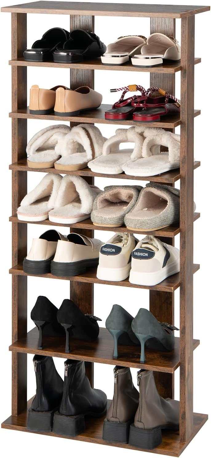 CASART 7-Tier Shoe Rack, Shoe Storage Organizer Stand Shelf, Detachable ...