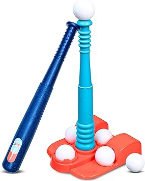 Amazon.com: T Ball Stand for Kids and Toddlers 3-5, 5-8. Baseball Set ...