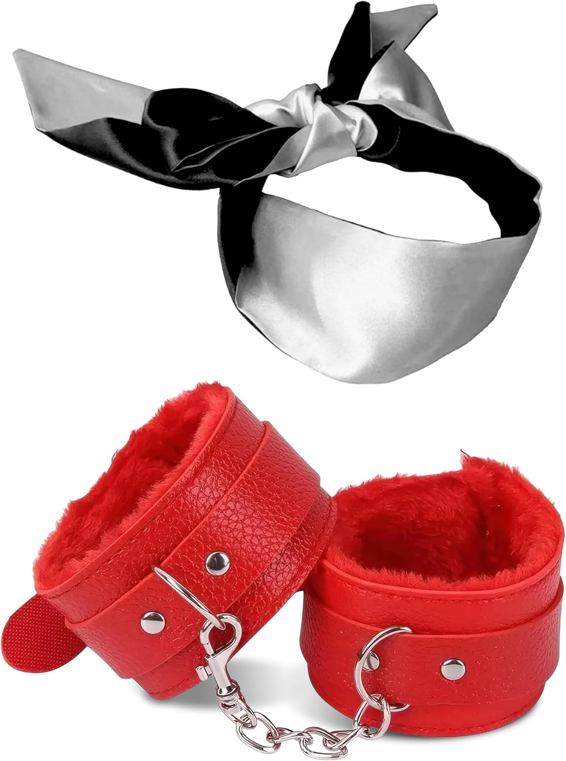 Amazon.com: Fluffy Handcuffs for Grownups with Chain Adjustable Padded ...