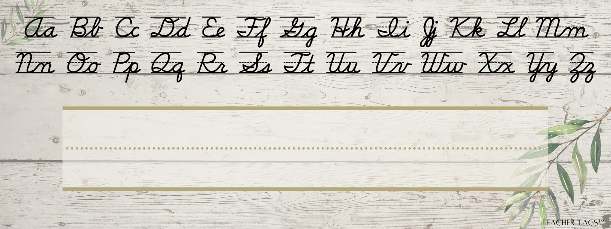 Buy Teacher Tags Cursive Farmhouse Themed, self Adhesive, Clean Release ...