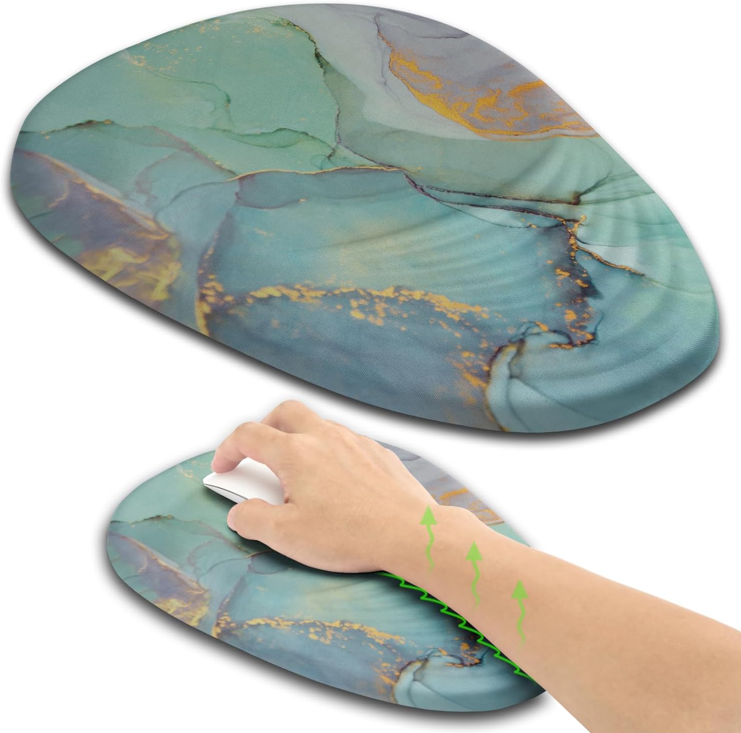 Amazon.com: Hokafenle Ergonomic Mouse Pad Wrist Support with Stepped ...