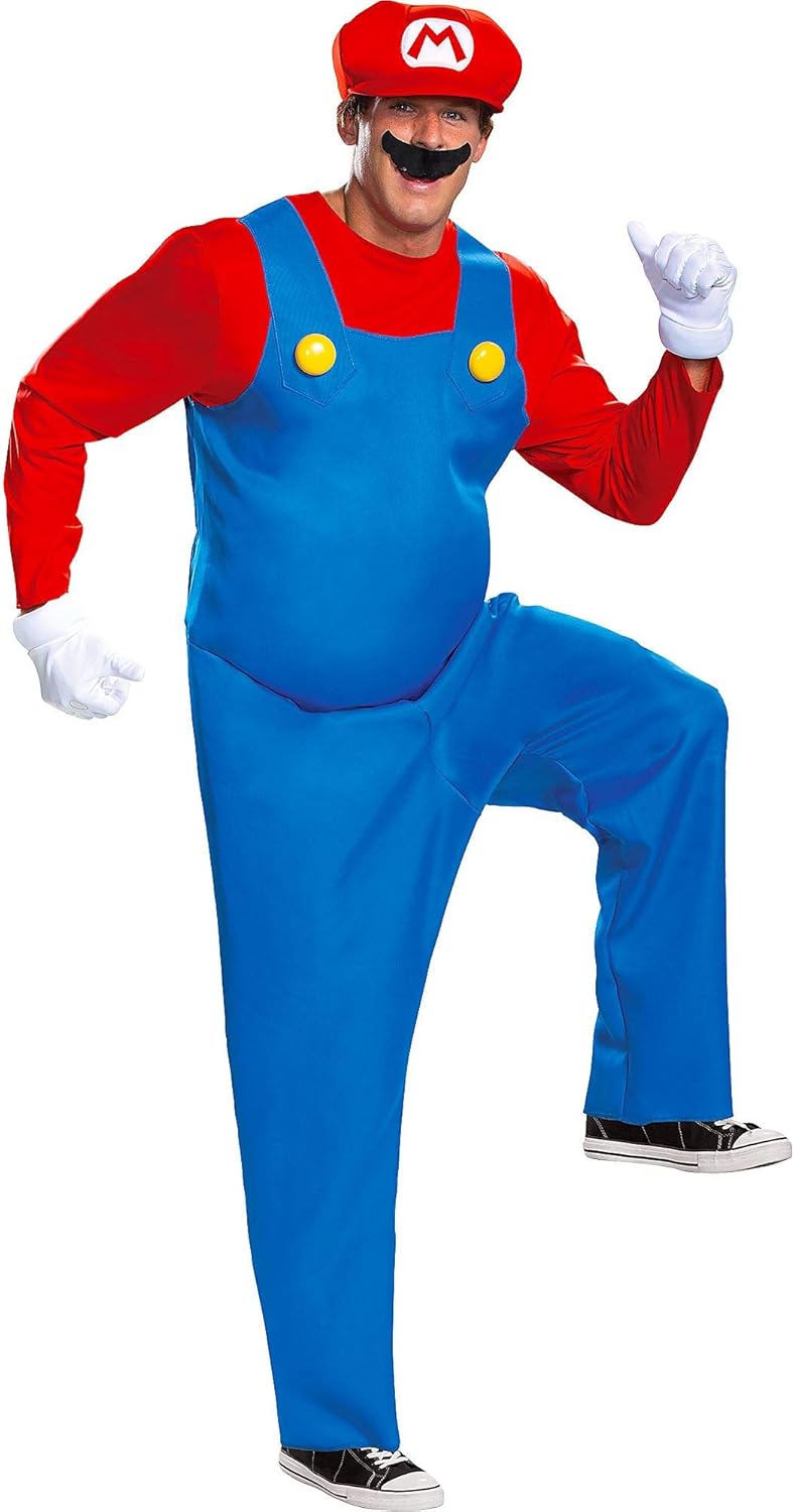 Amazon.com: Disguise Men's Mario Deluxe Adult Costume : Clothing, Shoes ...