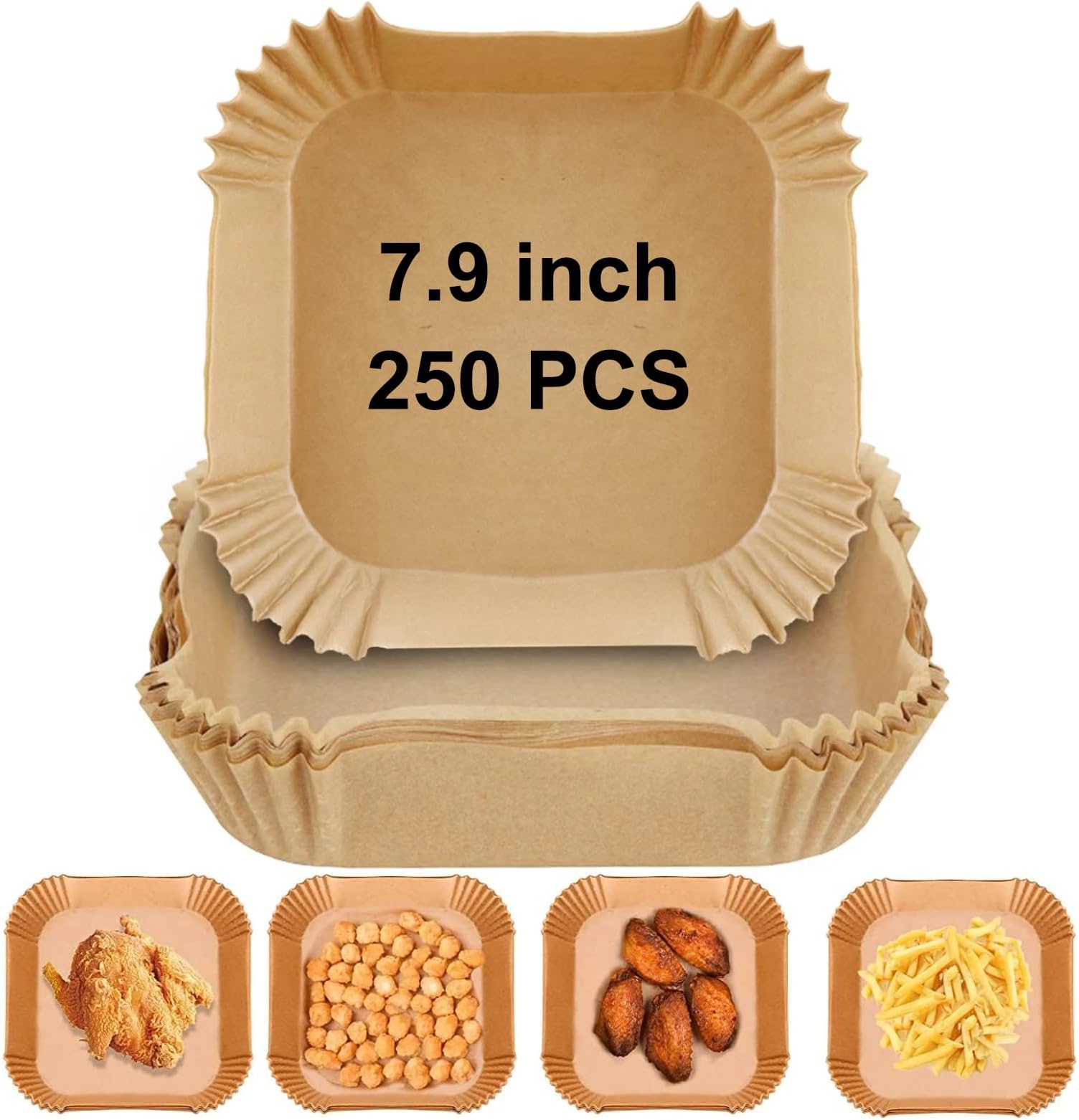 Amazon.com: Disposable Paper Liners, 120 Pcs Square Airfryer Parchment ...