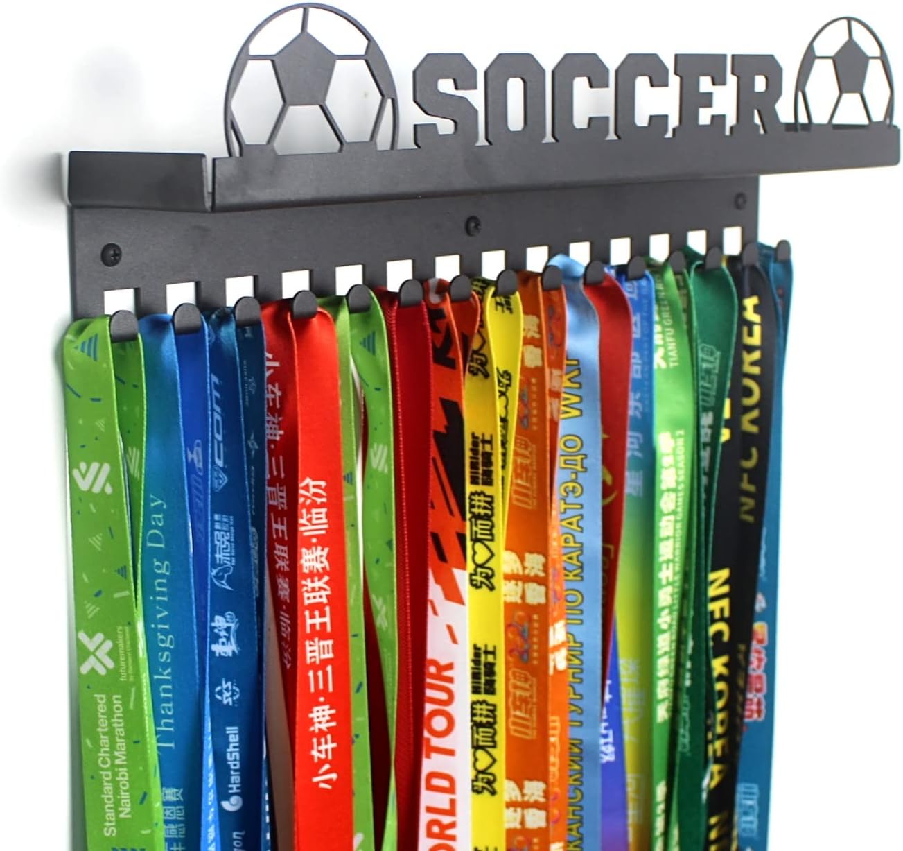 Amazon.com : SOCCER Medals Hanger Display Trophy Shelf - Metal Floating ...