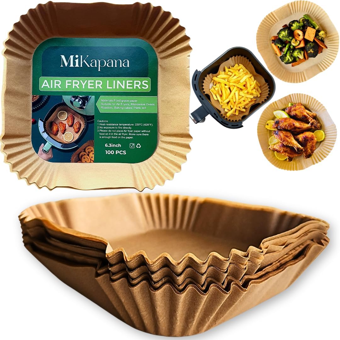Amazon.com: Disposable Paper Liners, 120 Pcs Square Airfryer Parchment ...