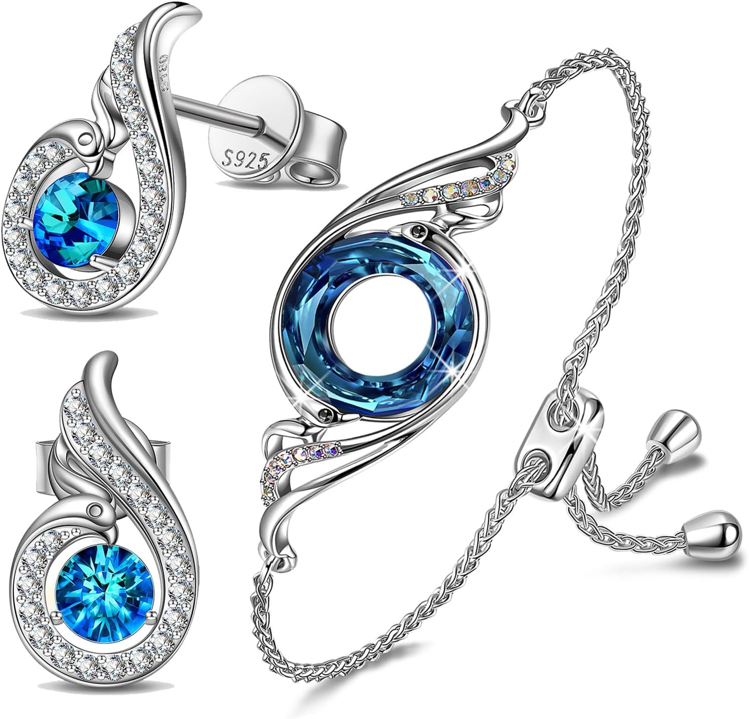 Amazon.com: Kate Lynn Rising Phoenix Earrings Bracelet Jewelry Set ...
