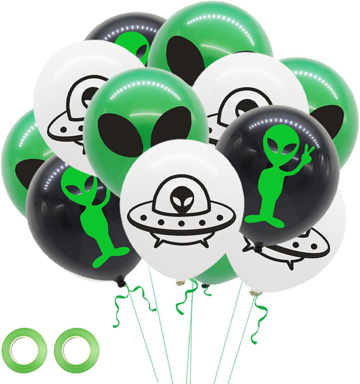 Amazon.com: 45 Pcs Alien Latex Balloons Set UFO Alien Theme Party ...