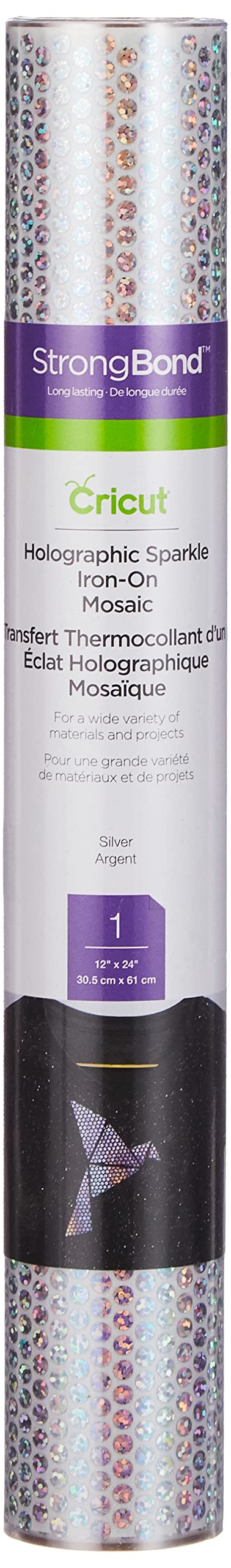 Amazon.com: Cricut Holographic Sparkle Iron-On Mosaic Silver 12x24