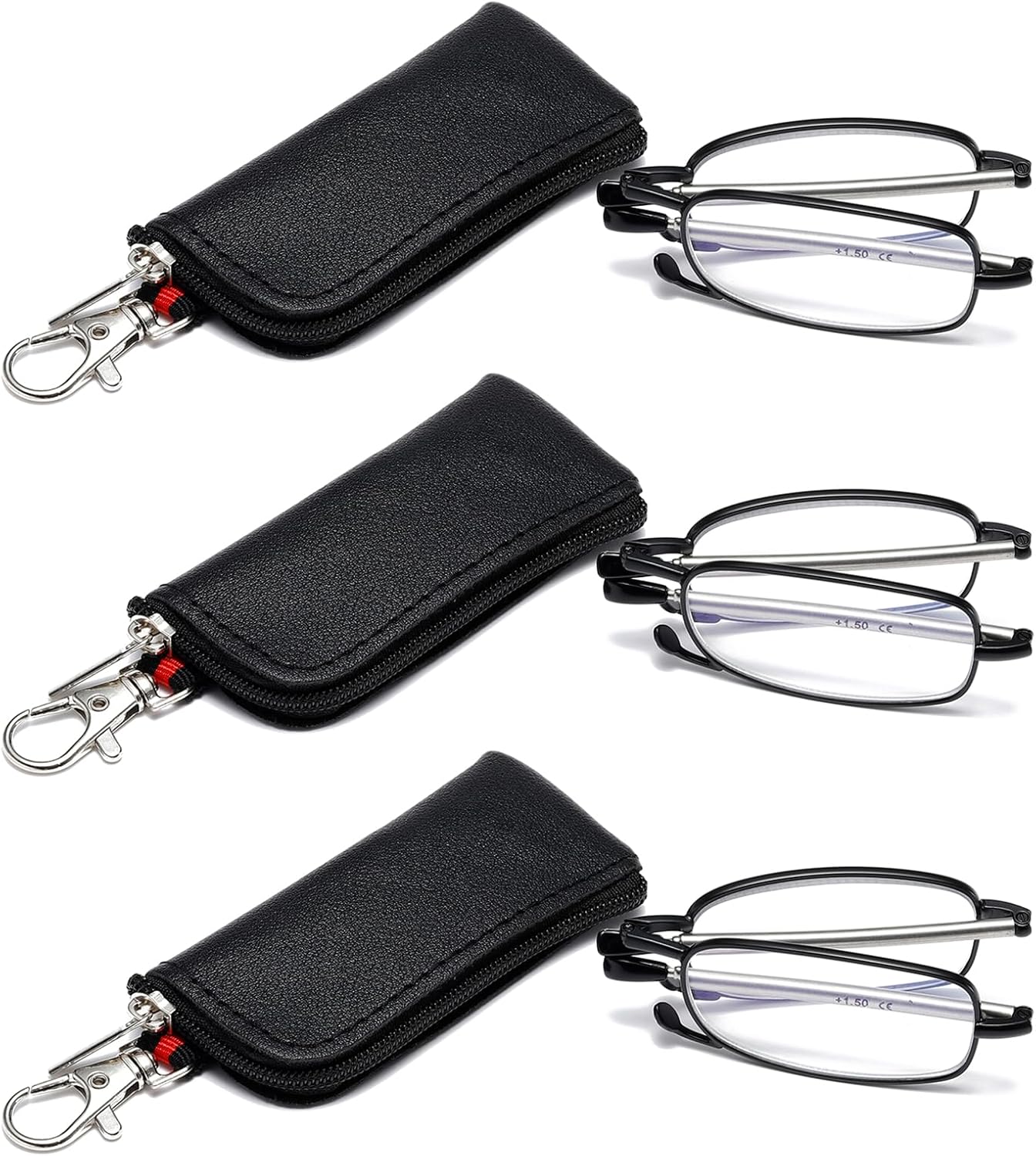 Amazon.com: OWTXIS 3 Pack Folding Reading Glasses for Men Women ...