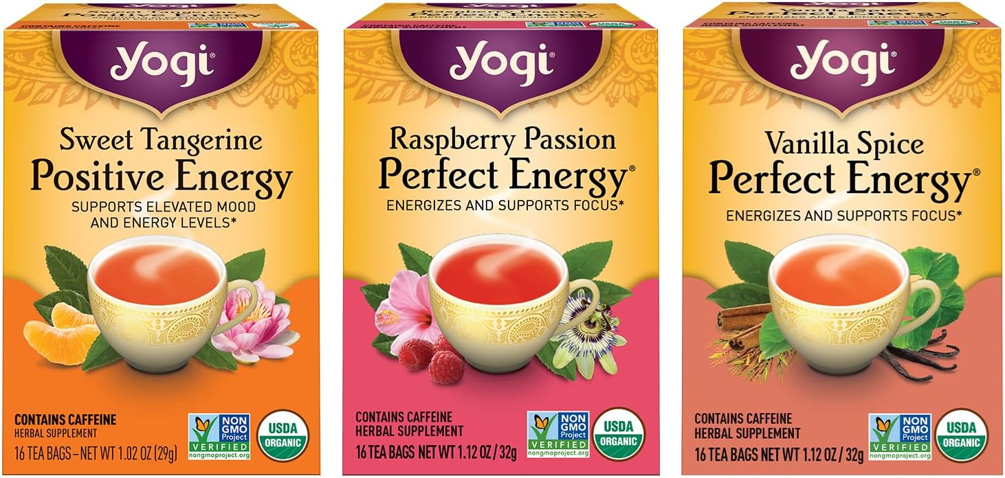 Amazon.com : Yogi Energy Tea Bags Variety Pack - 3 Packs (48 Tea Bags ...