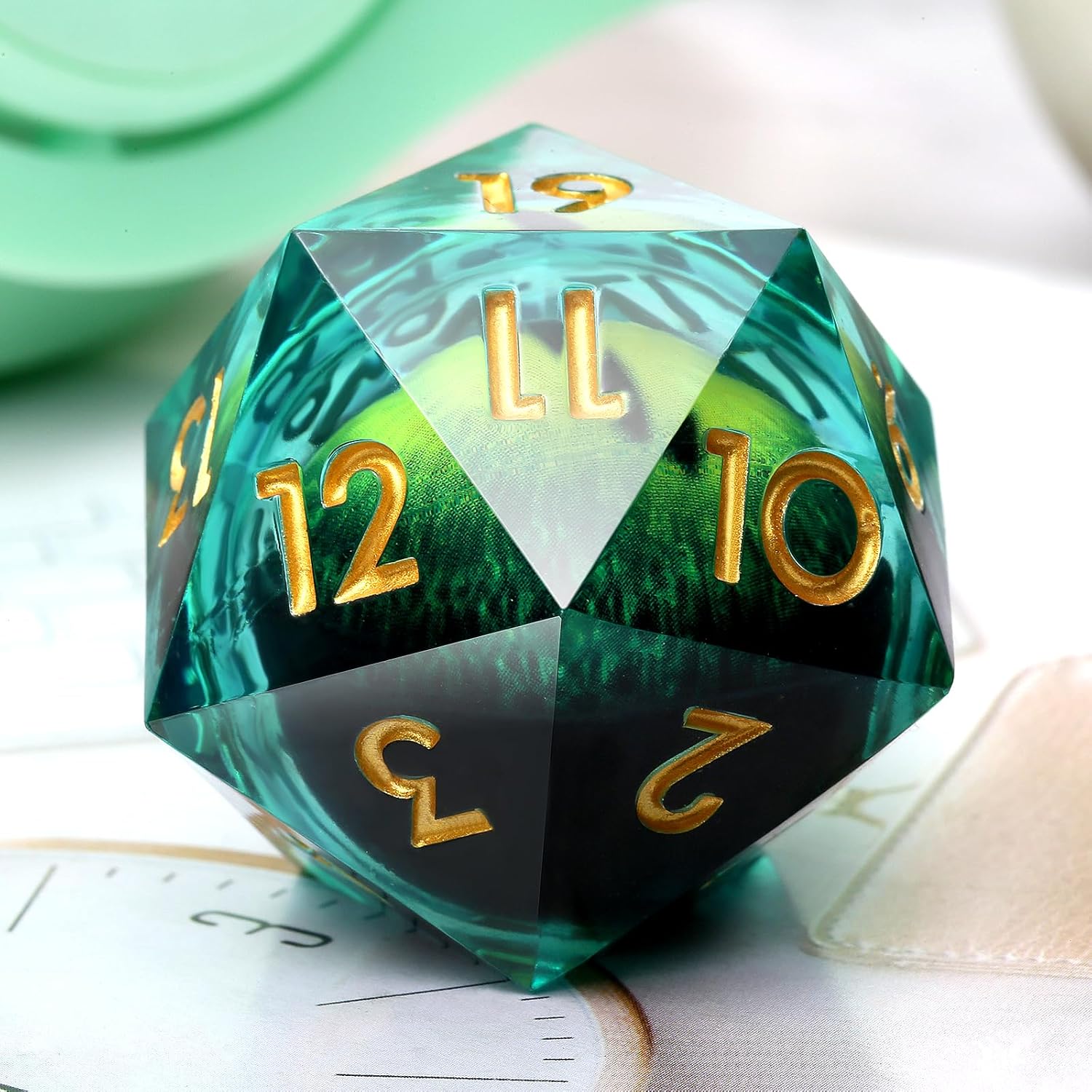 Amazon.com: Spindown 33mm Large Single D20 Dice,DNDND Liquid Core ...