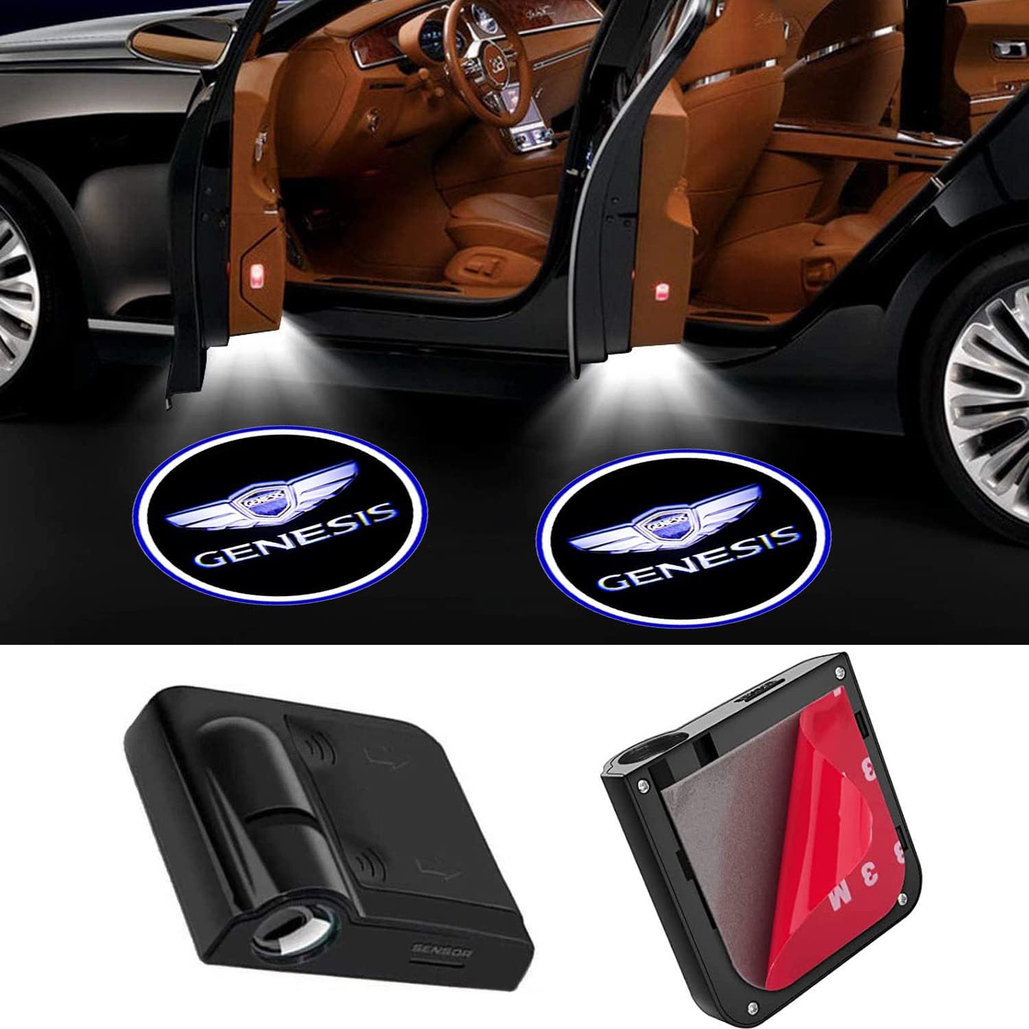 Amazon.com: 2Pcs Universal for Wireless Car Door Logo Light LED HD ...