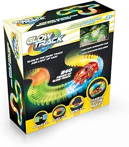 Magic Glow Tracks Race Track 240Piece+2car Dark Racer Bend Flex Roll ...