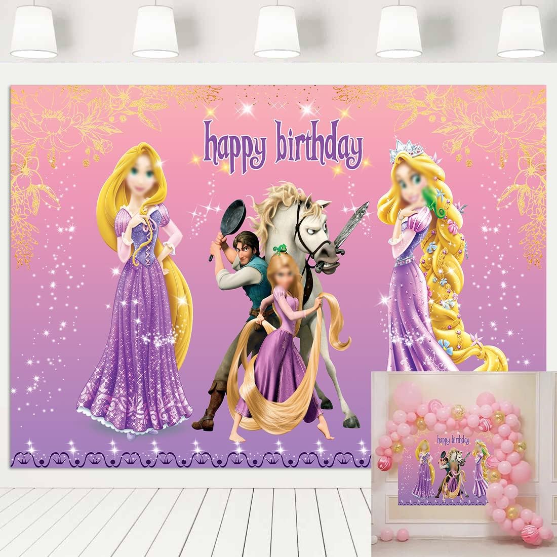 Princess Backdrop Fairy Tale Princess Theme Birthday Party Backdrop ...