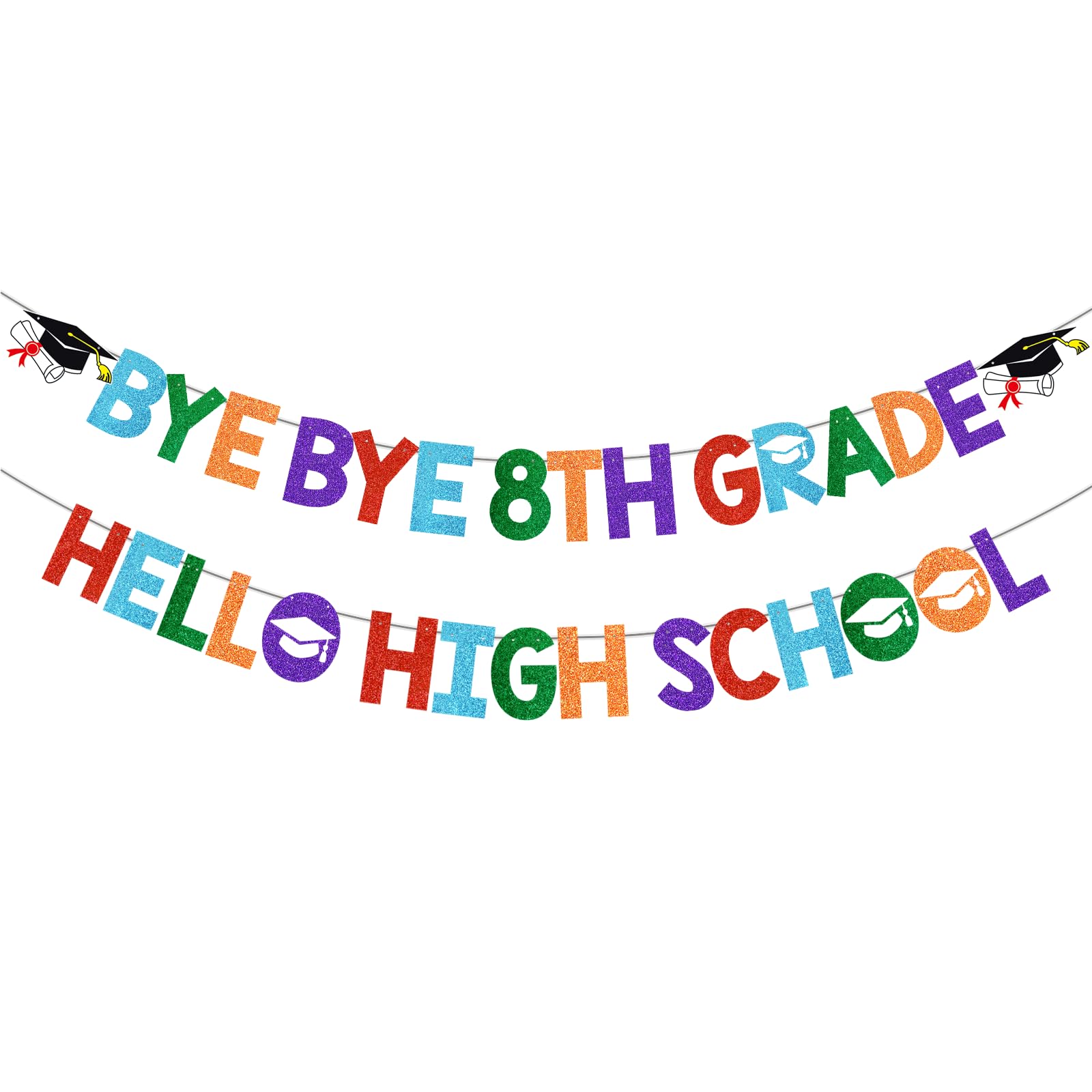 6th Grade Graduation Decorations NO-DIY Glittery 8th Grade Graduation ...
