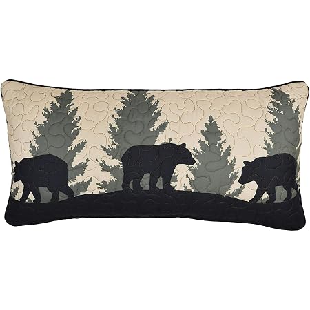 Amazon.com: Donna Sharp Throw Pillow - Bear Walk Plaid Lodge Decorative ...