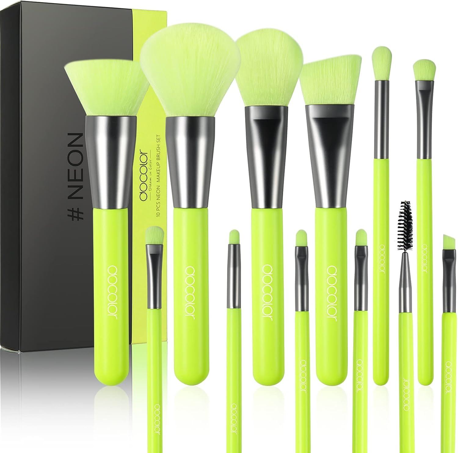 Docolor Makeup Brushes 10 Pcs Premium Synthetic Kabuki Foundation Brush ...