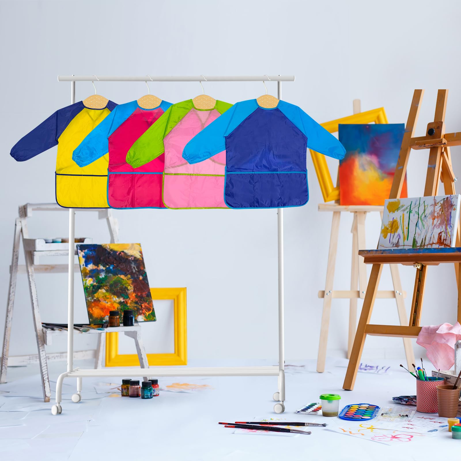 Snapklik.com : Kids Art Smock, Blue Paint Smocks For Kids3-5 Waterproof ...