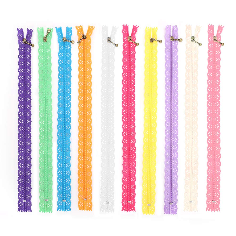 Amazon.com: Fancy Zippers Zipper for Clothing10Pcs Lace Zipper Mixed ...