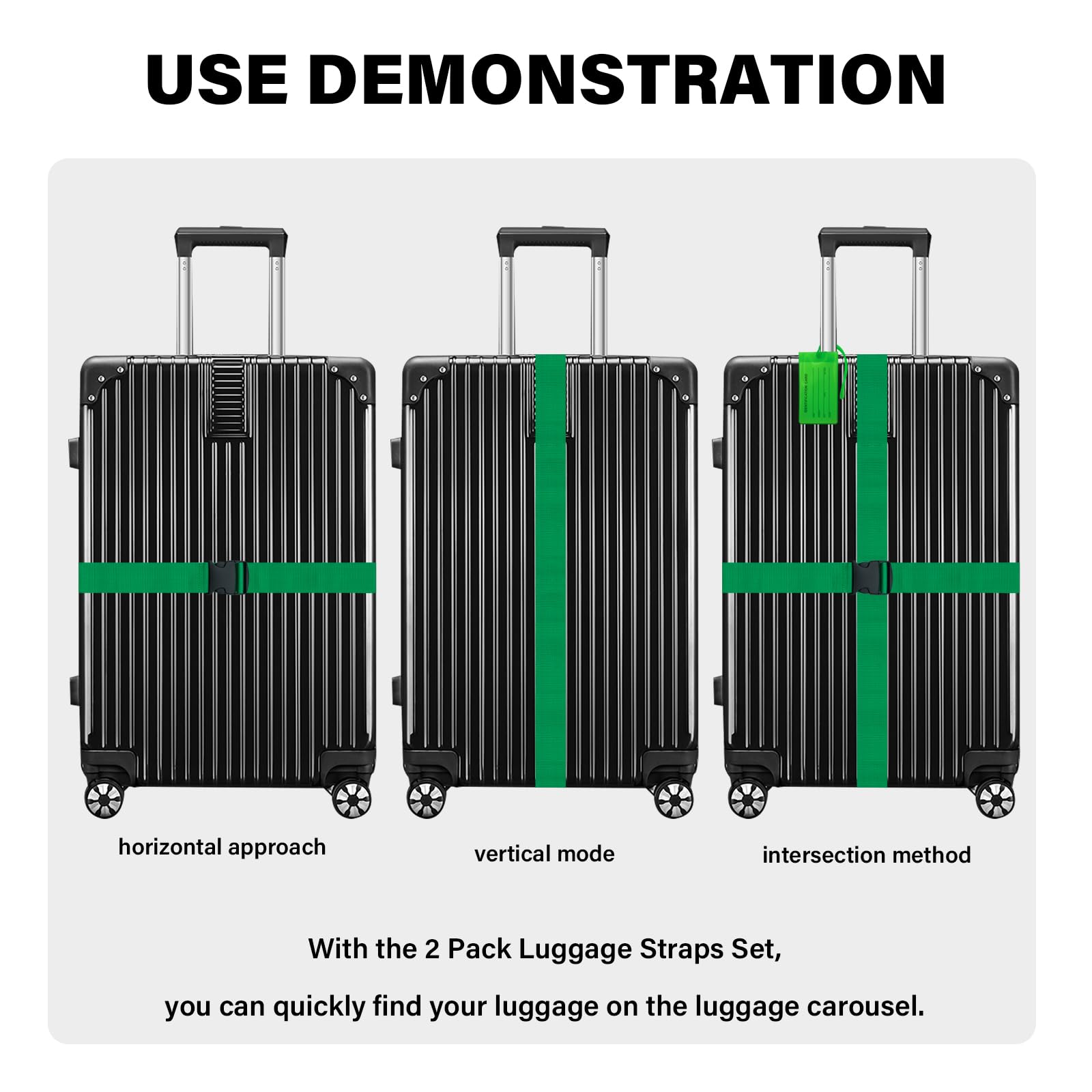 Snapklik.com : 8 Pack Luggage Straps Suitcase Tags Set,Adjustable ...