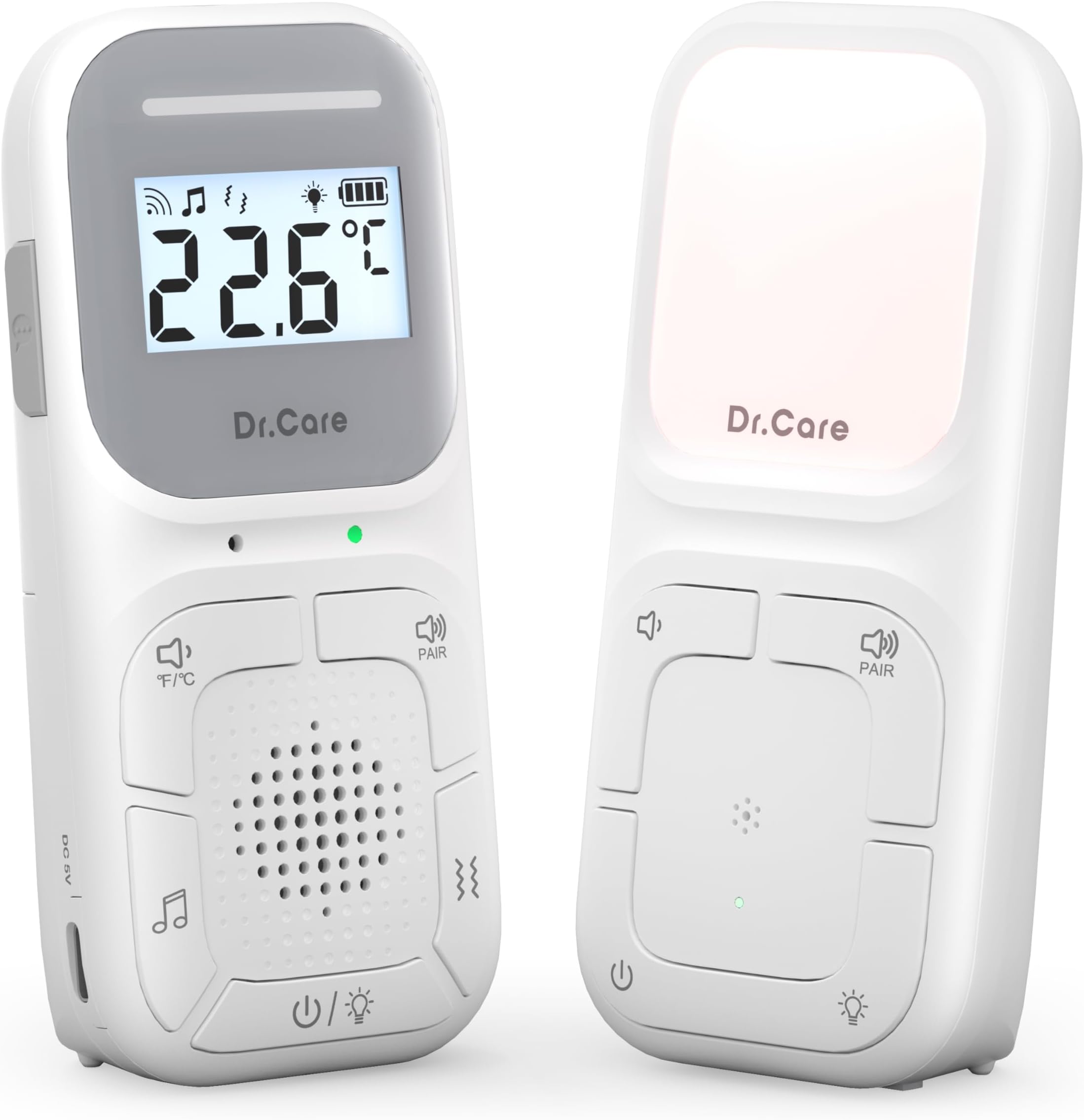 Dr. Care Neo Baby Audio Monitor with Two-Way Talk Back Intercom, VOX ...