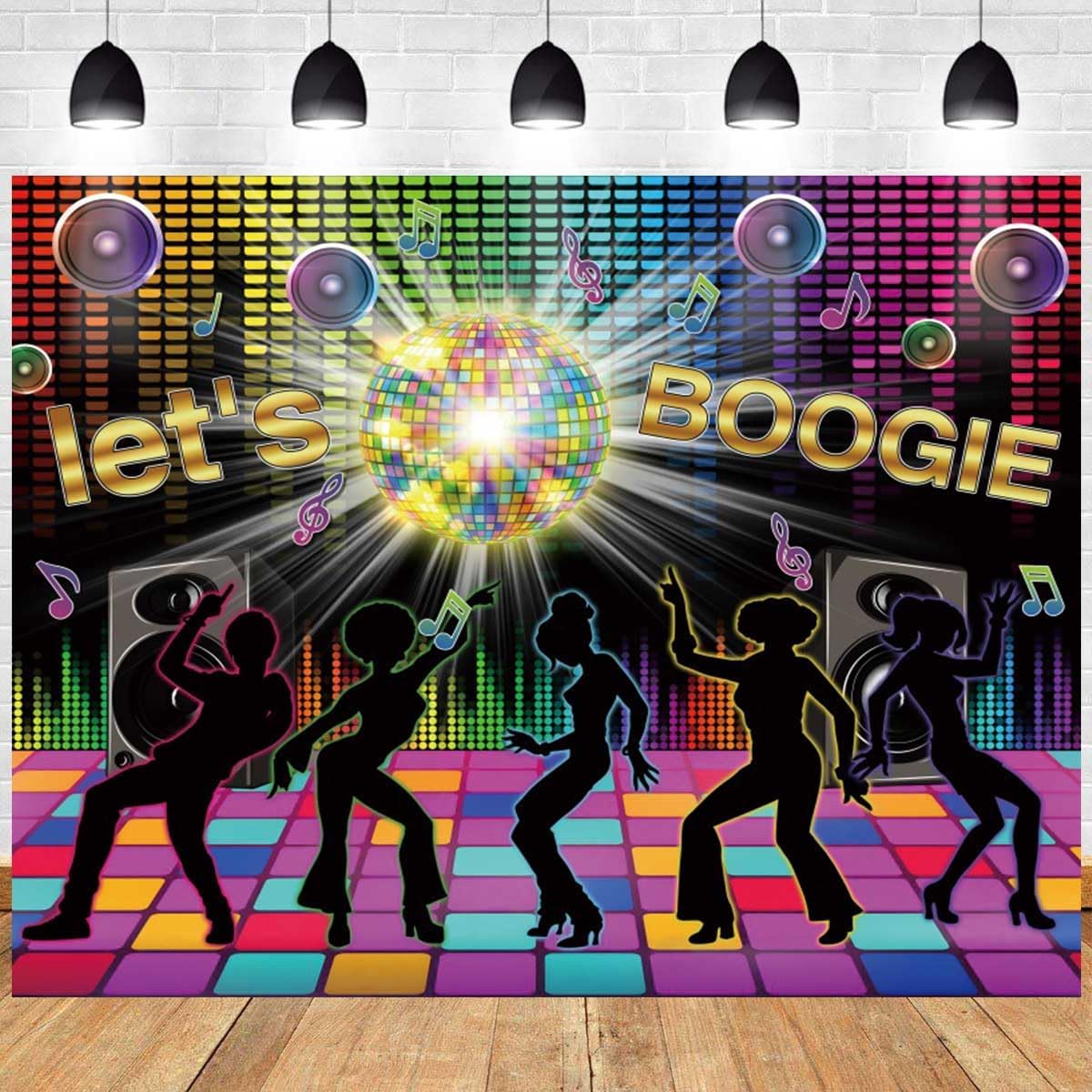 Amazon.com : Disco Party Backdrop Retro 70s 80s 90s Disco Ball Let's ...