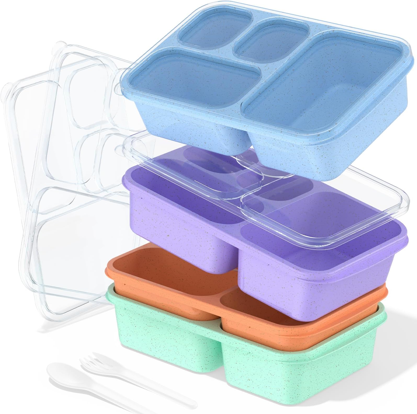 Amazon.com: 8 Pack Bento Box, Lunch Containers Wheat Straw Meal Prep ...