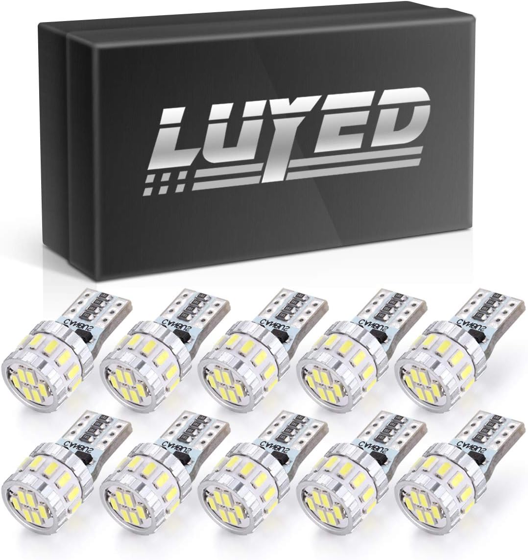 LUYED 10 X 310 Lumens Super Bright 9-30v 3014 18-EX Chipsets Canbus W5W ...