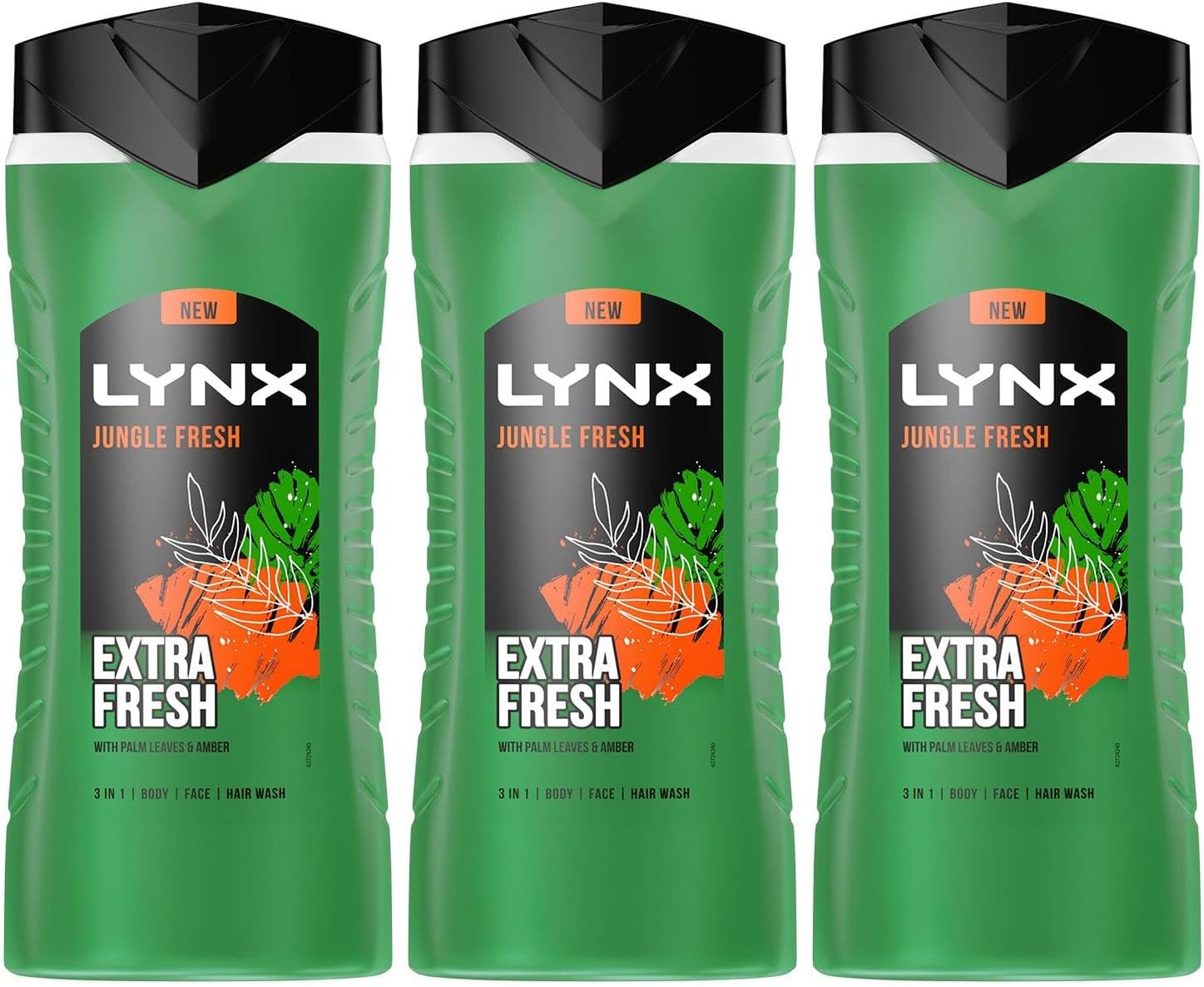 Lynx 3-in-1 Shower Gel Jungle Fresh 12 Hours of Long Lasting Refreshing ...