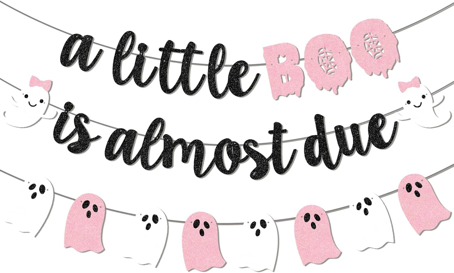Amazon.com: Little Boo Baby Shower Banner - Girl Baby Shower Pink Black ...