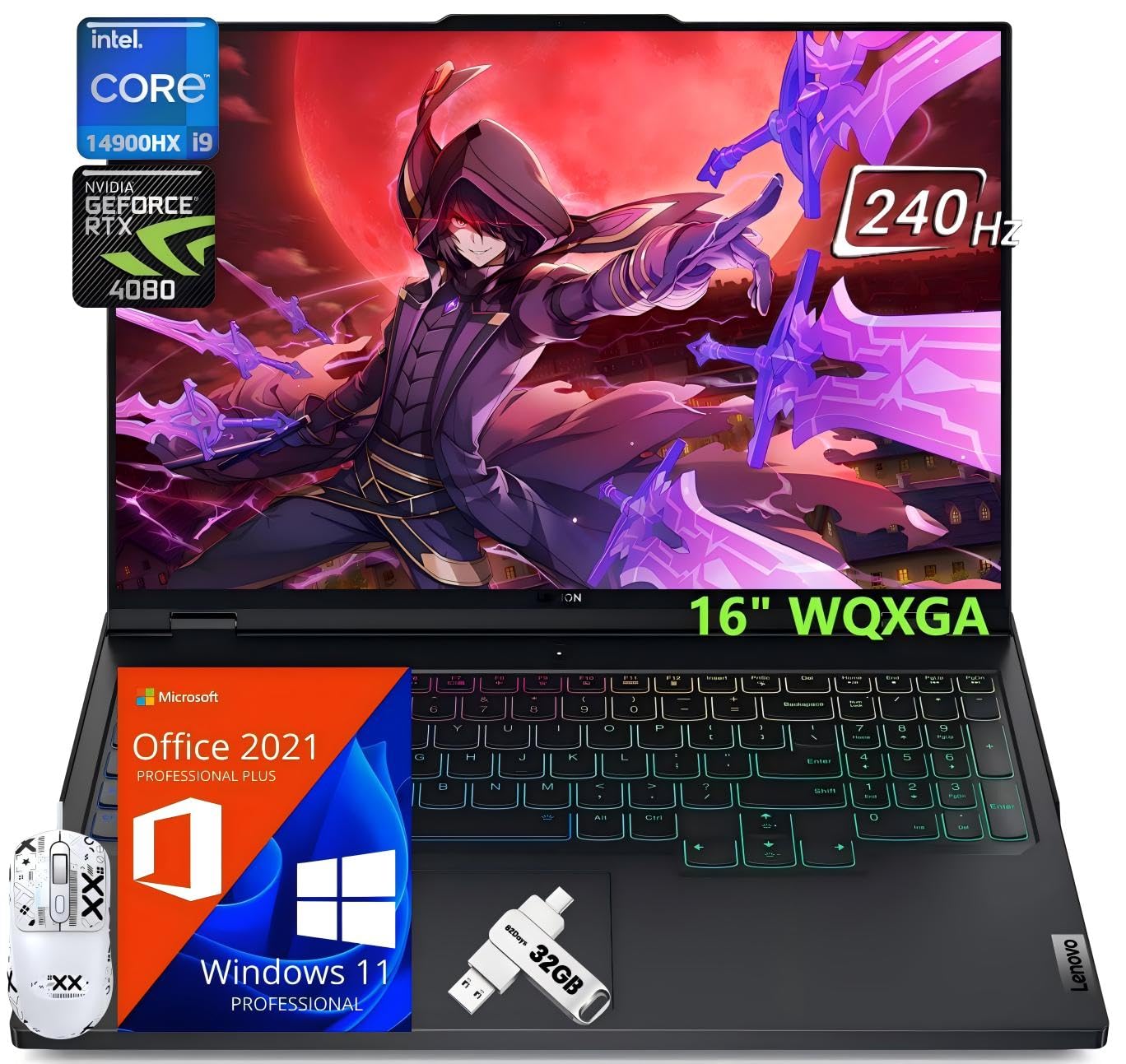 Amazon.com: Lenovo Legion Pro 7i Gen 9 Gaming Laptop, Intel i9-14900HX ...