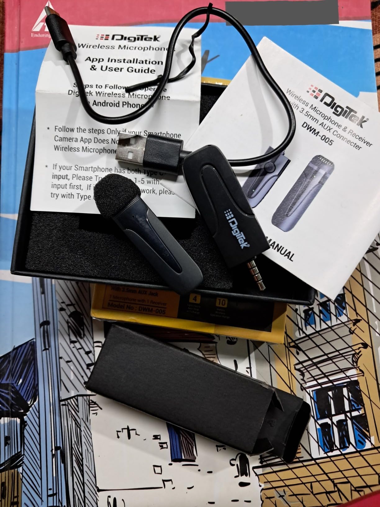 Digitek® (DWM-005 Wireless Microphone System with 3.5mm Aux Connector ...