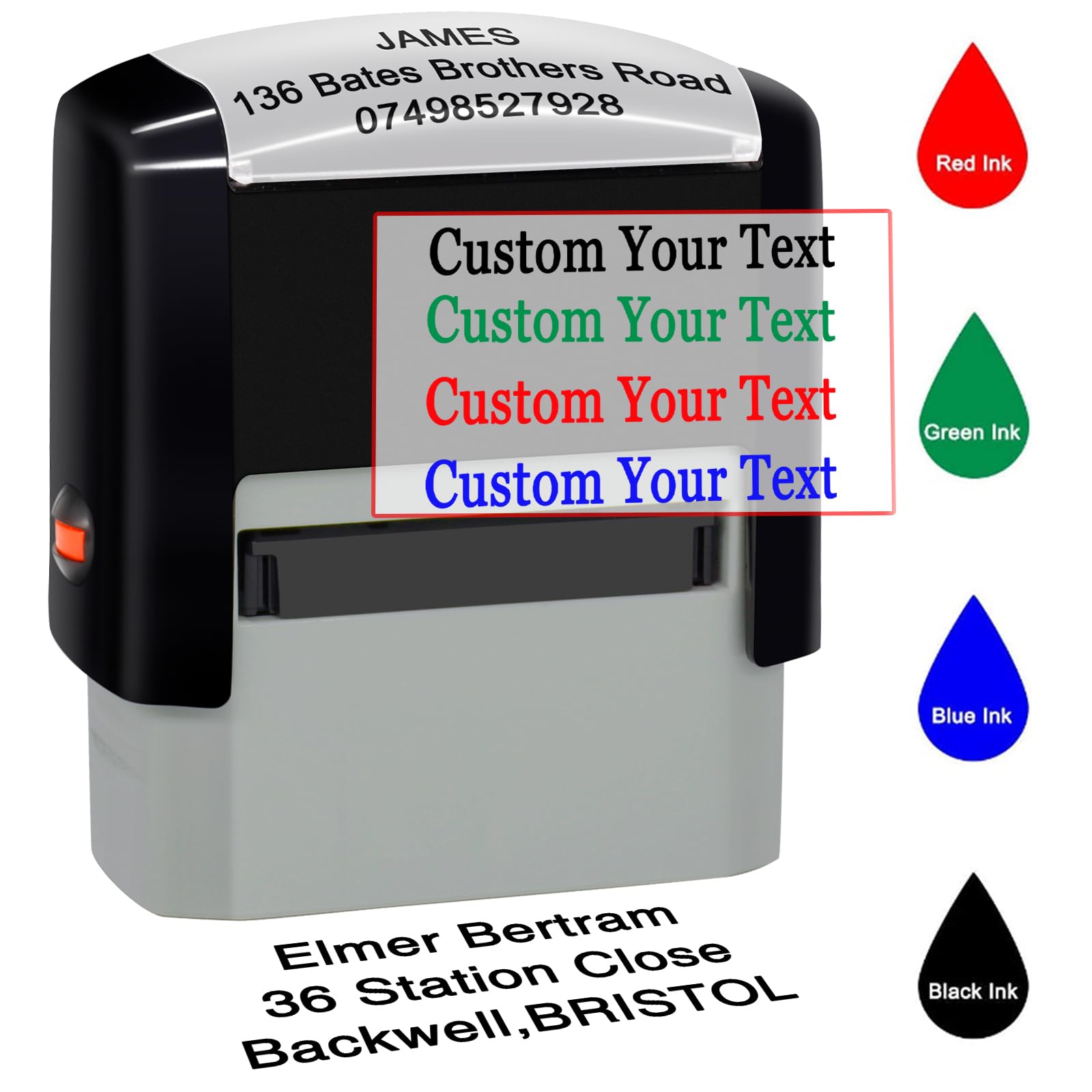 Custom Self-Inking Stamp Up to 3 Lines Personalized Text Stamp for ...