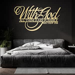 Amazon.com: Metal Bible Verses Wall Decor, With God All Things are ...