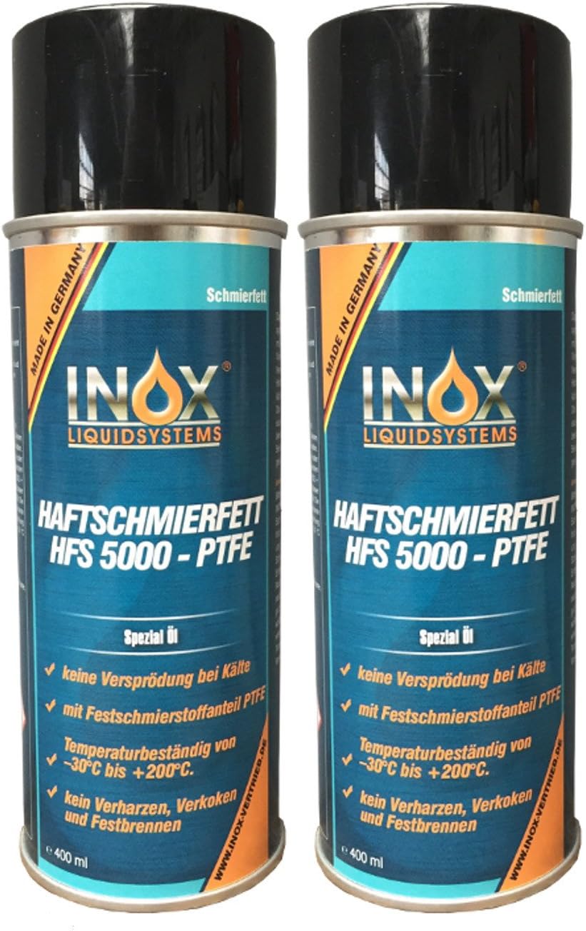 INOX HFS 5000 Adhesive Grease with PTFE, 2 x 400 ml, Synthetic Adhesive ...