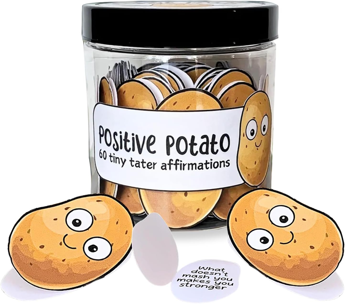 Daily Affirmation Potato Card Jar 60 Sheets Positive Messages Mini ...