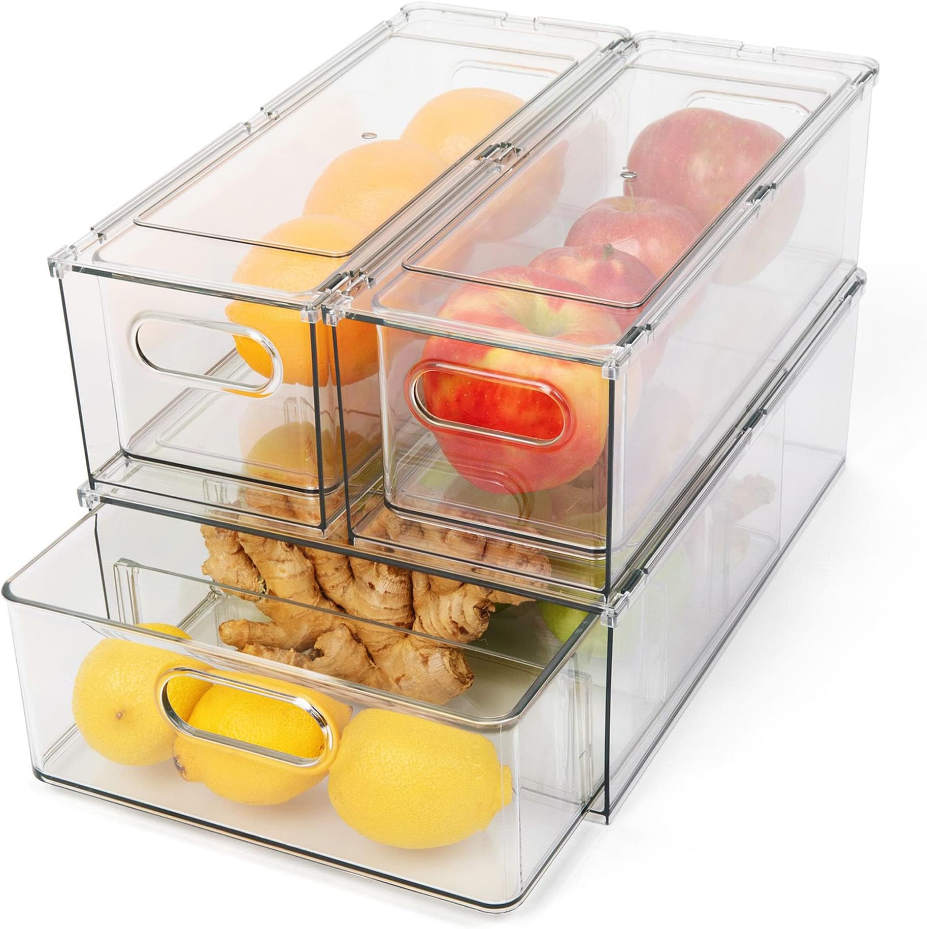 Amazon.com: JRA products Pack of 3 Fridge Organizer with Pull-out ...