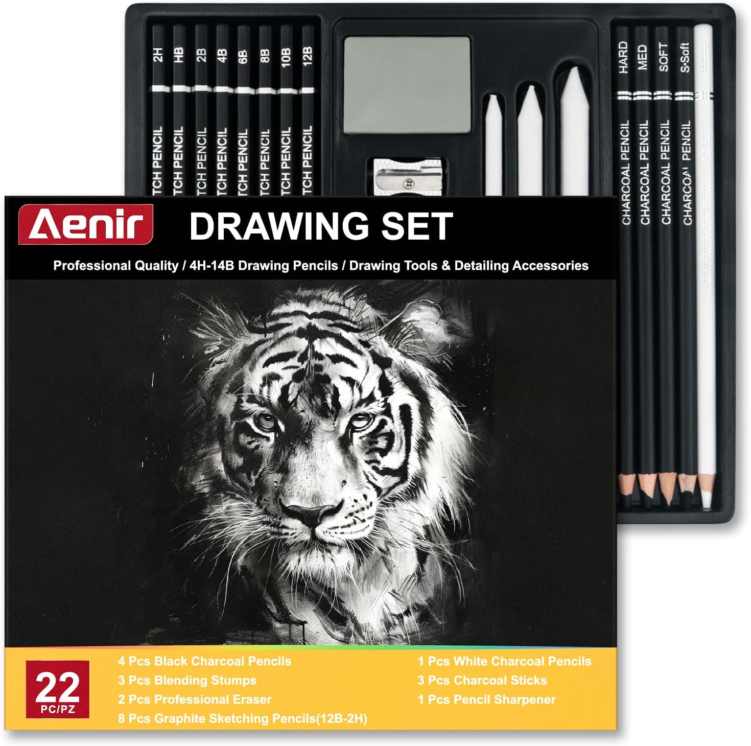 Amazon.com : Amazon Basics Sketching and Drawing Art Pencil Kit, Artist ...