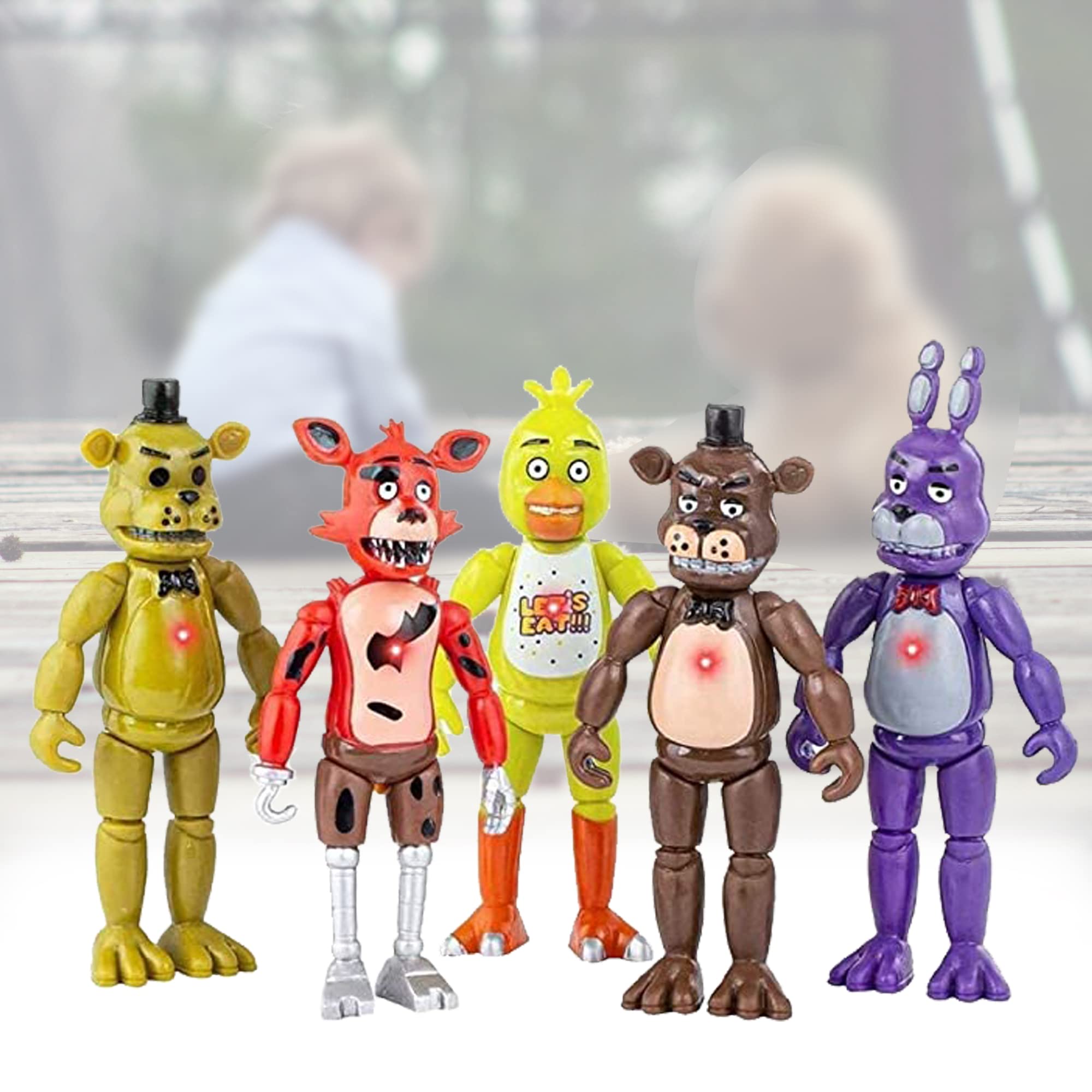 Buy 5Pcs Inspired By FNAF Action Figure Bonnie Golden Freddy Action ...