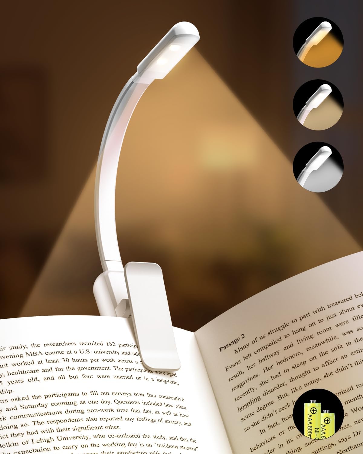 LUXSWAY Book Light for Reading at Night in Bed Kids Book Light Bookmark ...