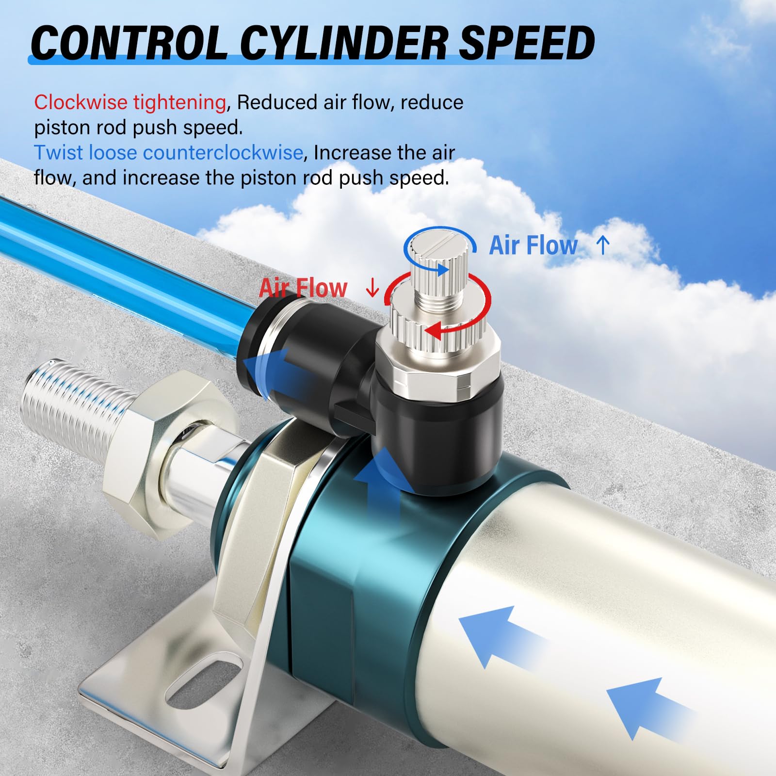 Snapklik.com : 2 Pack SL-1/2-N2 Push To Connect Air Line Fitting Air ...