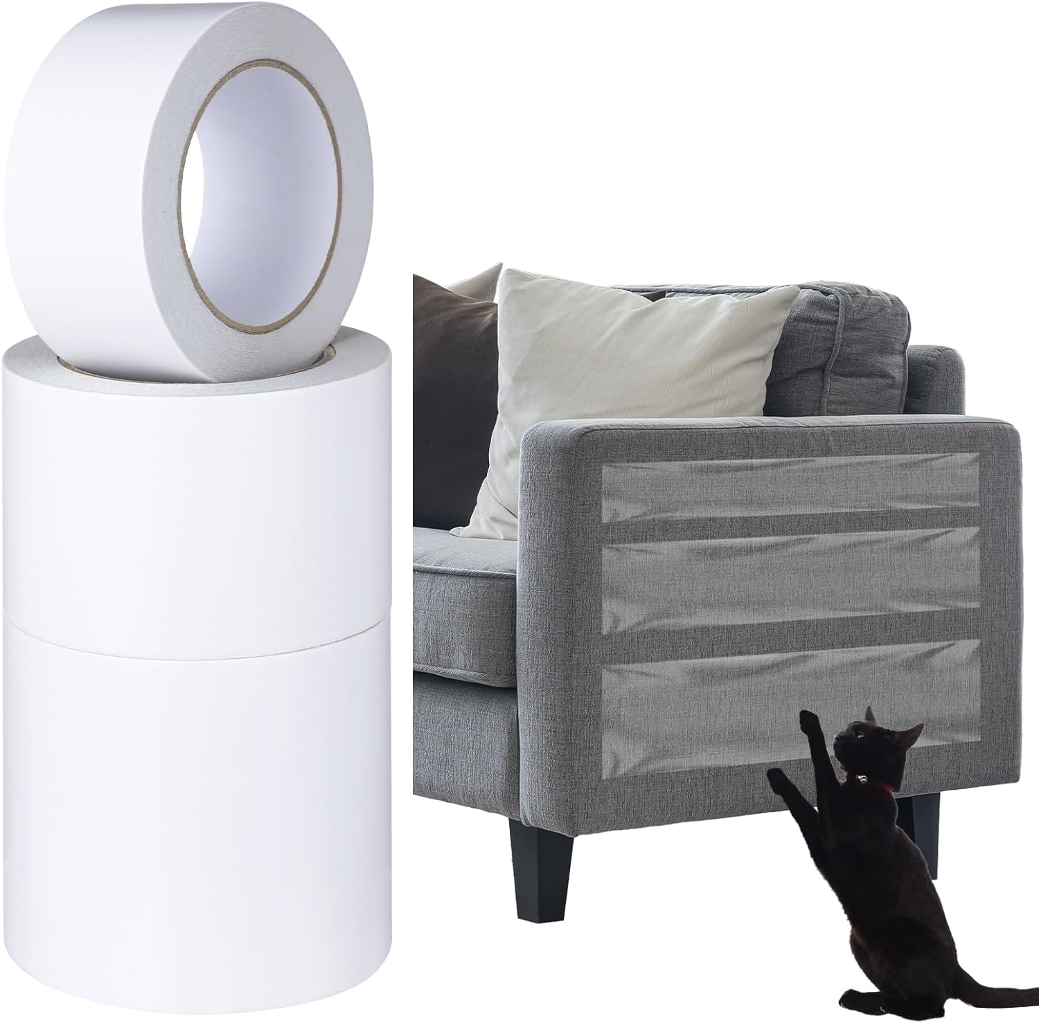 Amazon.com : Sacubee 3 Roll Anti Cat Scratch Tape 2, 3, 4 Inch x 30 yd ...