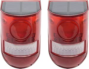 Solar Security Light Alarm,2Pack IP65 Waterproof PIR LED Motion Sensor ...