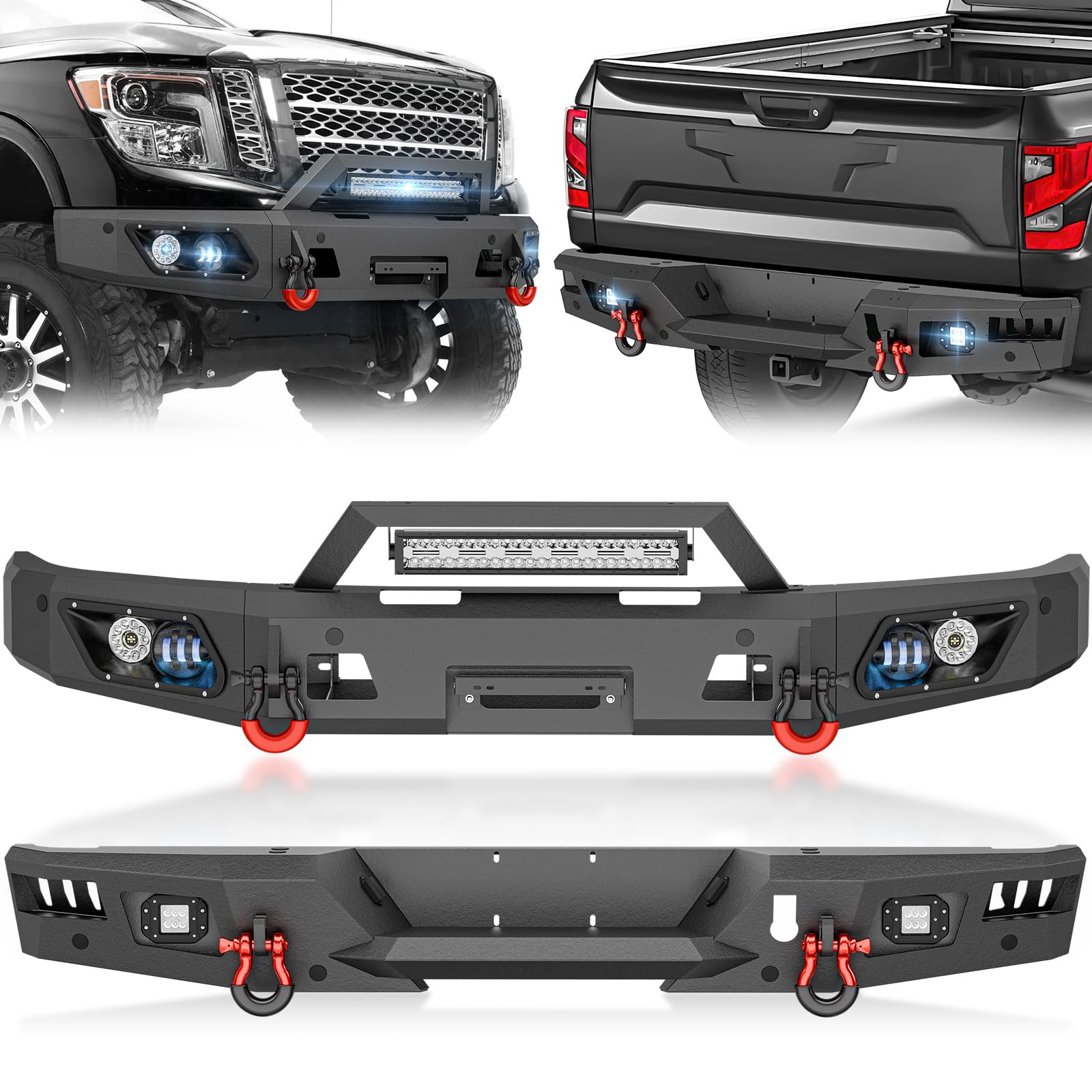 Amazon.com: EYOUHZ for TITAN Front and Rear Bumpers Compatible with ...