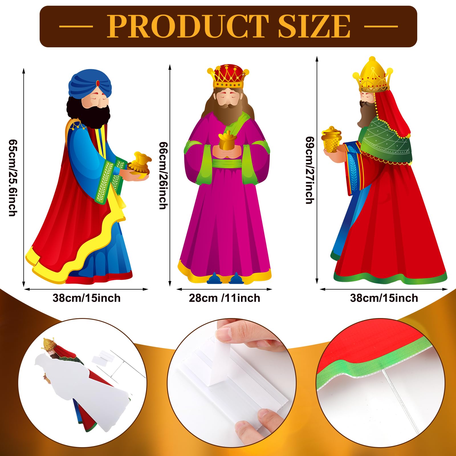 Snapklik.com : Wenqik 3 Pcs Christmas Three Wise Men Outdoor Yard Signs