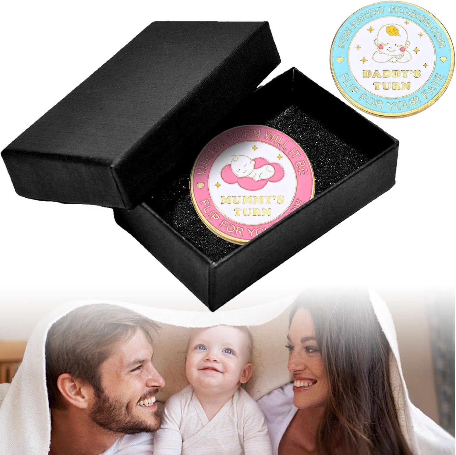 New Parents Decision Coin, New Mum Daddy Gifts Funny Flip Coin Decision ...