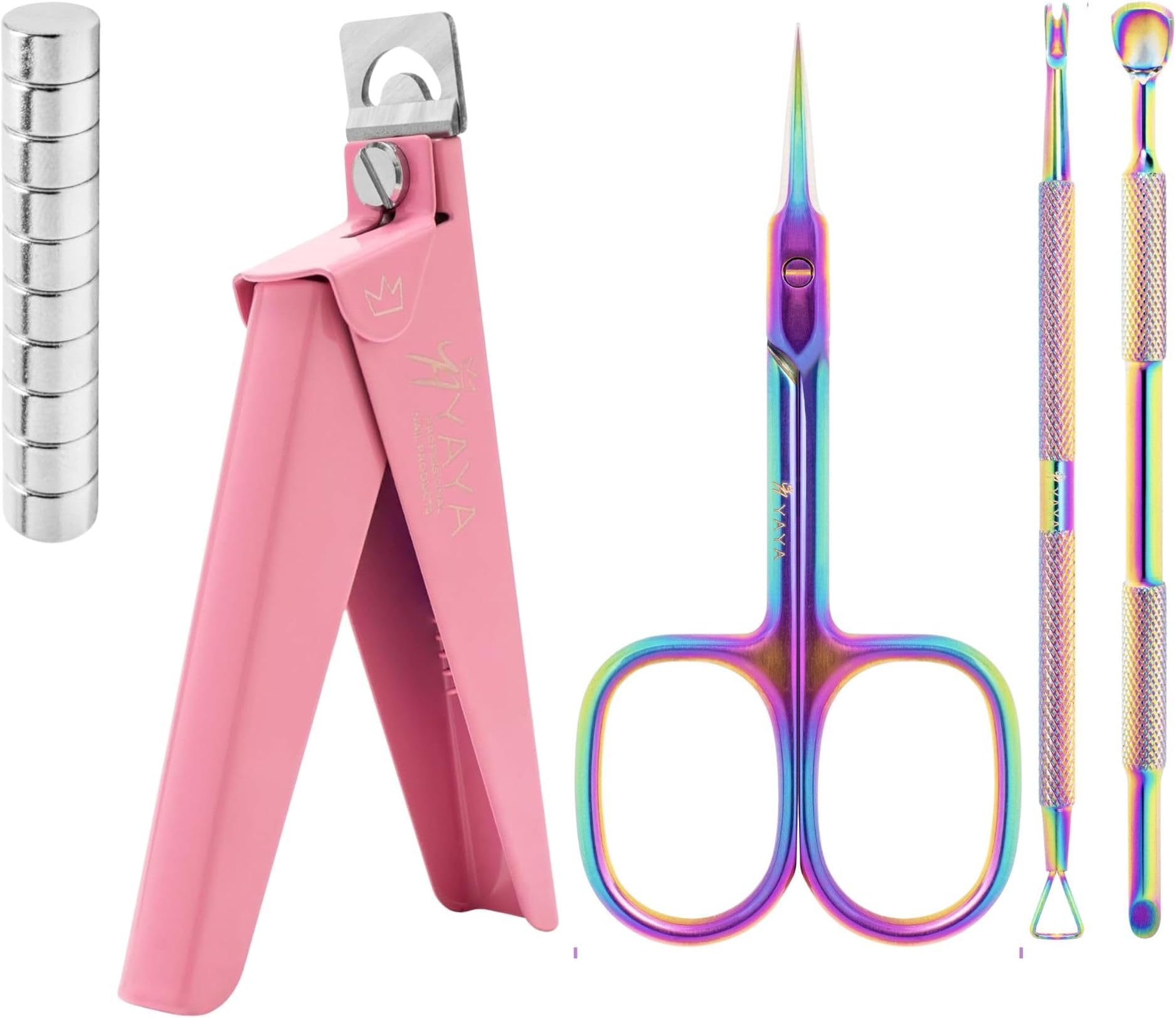 Amazon.com : Acrylic False Nail Clippers with Magnets, Cuticle Scissors ...